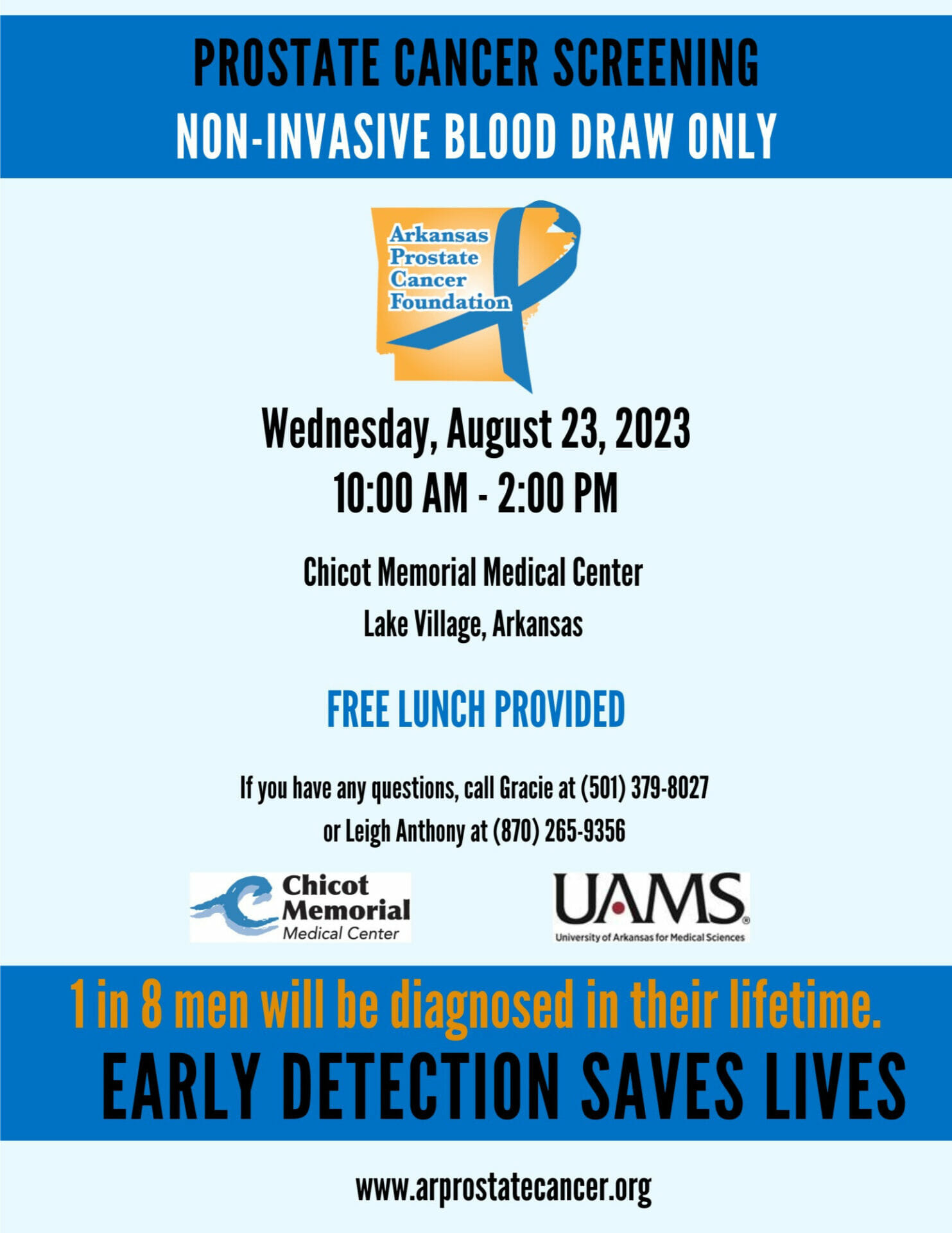 Chicot Memorial Prostate Cancer Screening - Arkansas Prostate Cancer ...